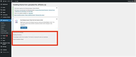How To Fix The Package Could Not Be Installed The Theme Is Missing
