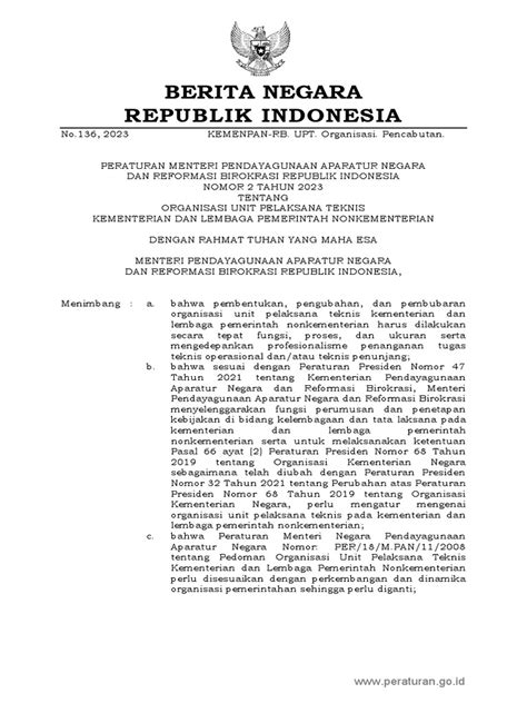 Permen Pan Rb No 2 Tahun 2023 Pdf