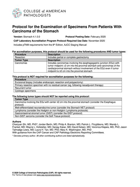 Fillable Online Cap Cancer Protocol Stomach Fax Email Print Pdffiller