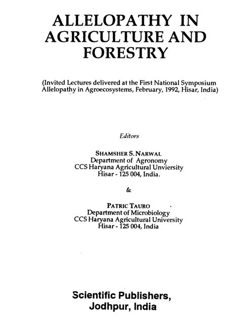 Pdf Potentials And Prospects Of Allelopathy Mediated Weed Control For
