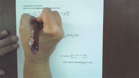 Hw Evaluating Limits Algebraically Odds Youtube