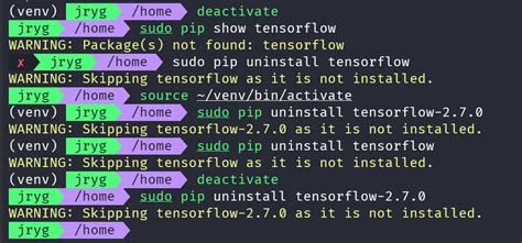 How Can I Uninstall Tensorflow Built In The V Environment Of Ubuntu Issue
