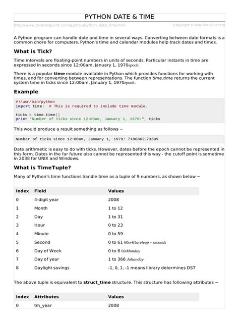 Python Date Time Pdf Python Programming Language Computer Engineering
