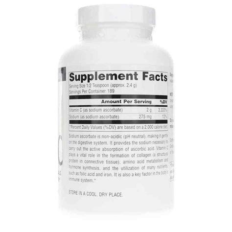 Vitamin C Sodium Ascorbate Crystals Source Naturals