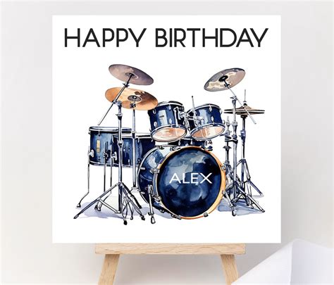 Drummer Birthday Card Personalised Drummer Card Drums Birthday Card