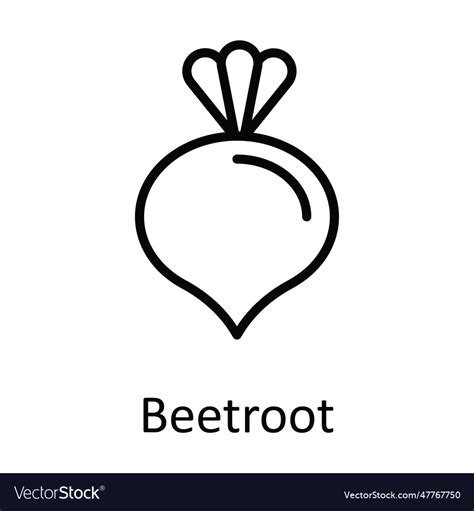 Beetroot Outline Icon Design Royalty Free Vector Image