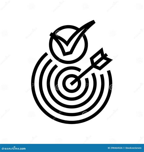 Target Check Mark Icon Vector Outline Illustration 170086167