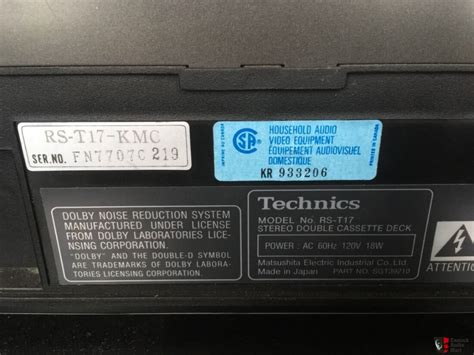 Technics Stereo Double Cassette Deck Rs T17 （ Free Brand New Cassette