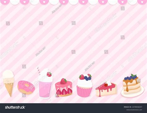 Bakery Background Cake Cupcake Ice Cream Stock Vector Royalty Free