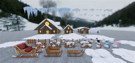 [custom] Realistic Winter Roblox Nature Assets Pack