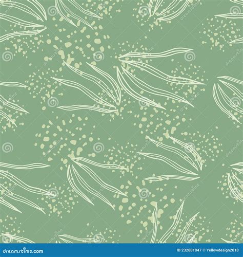 Creative Doodle Grasss Seamless Pattern On Splash Background Stock Vector Illustration Of