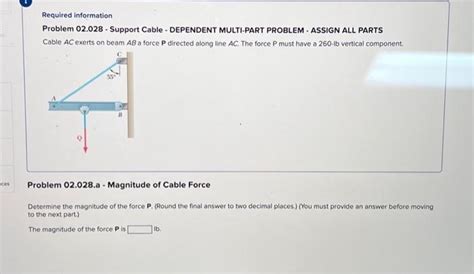 Solved Problem 02028 Support Cable Dependent Multi Part