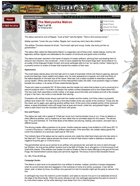 Matryoshka Matron Clockwork Construct Guide Pdf Sail Shield