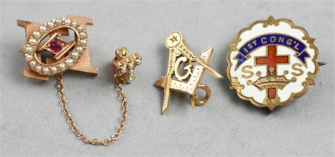 Vintage 14k Gold Lapel Pins Masonic Plus