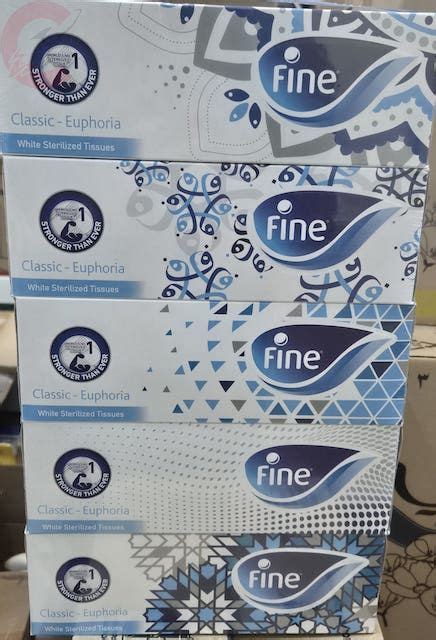 Fine Classic Facial Tissues 150 Sheets X 2 Ply Pack Of 5 Boxes