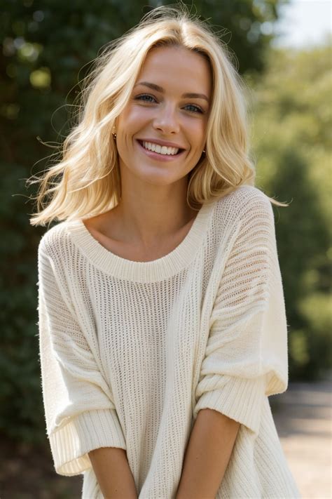 Beautiful Blonde Happy Smili Image Created By Tensorart