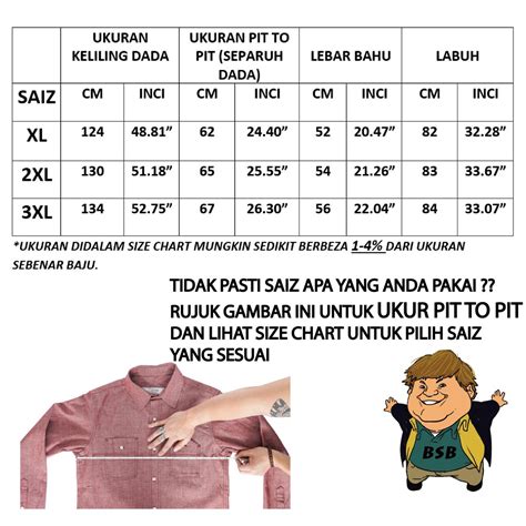 Ukuran Saiz Baju Kemeja Lelaki Standar Ukuran Kemeja Dan Celana Di Surewi Wardrobe Pelajaran