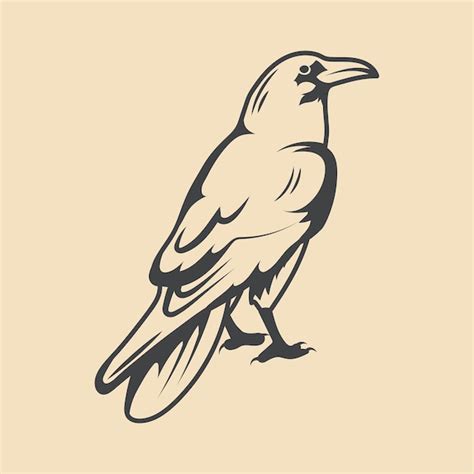 Premium Vector Crow Retro Vector Stock Illustration