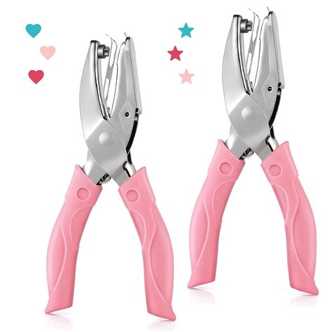 2 Pieces Heart Shaped Paper Hole Punch Metal Single Handheld Paper