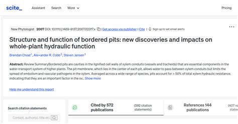Structure And Function Of Bordered Pits New Discoveries And Impacts On