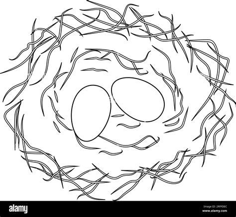 Empty Bird Nest Clipart Black And White