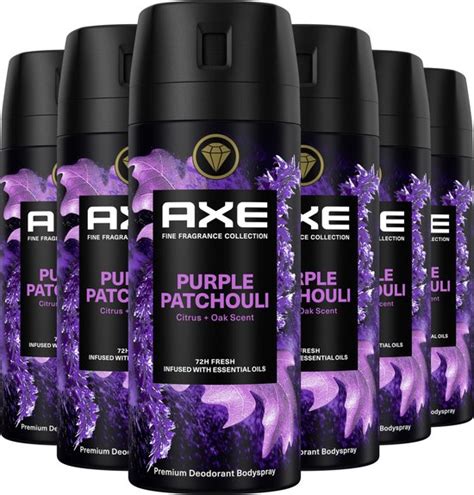 Axe Fine Fragrance Collection Premium Deodorant Bodyspray Purple Patchouli 6 X 150 Bol