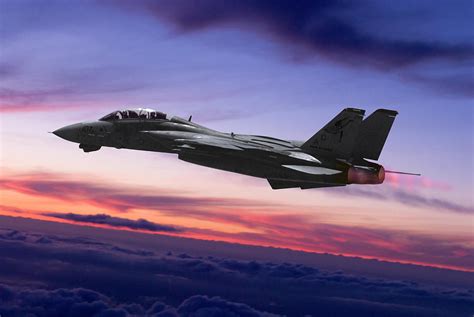 F 14b Tomcat In The Sunset Mixed Media By Erik Simonsen Pixels