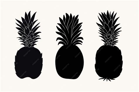 Premium Vector Hand Drawn Pineapple Silhouette