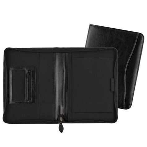 Day Timer® Zippered Planner Cover With Tech Stand Black Journal Size