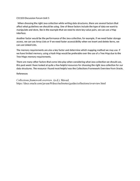 Cs1103 Discussion Unit 5 Cs1103 Discussion Forum Unit 5 When Choosing The Right Java