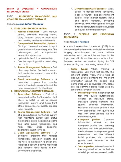 operationg a computerized reservation system pdf information