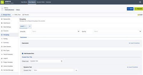 Grouping Tab Assette Support