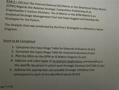 Solved Kab 2 24 Pts The Internal External Ie Matrix Or