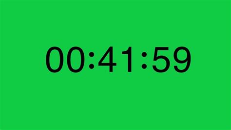 Black Numeric Timer Counts Down From 45 Seconds On A Solid Green Screen Background Ideal For