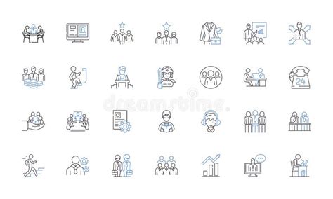 Workforce Line Icons Collection Employment Authorities Staffing