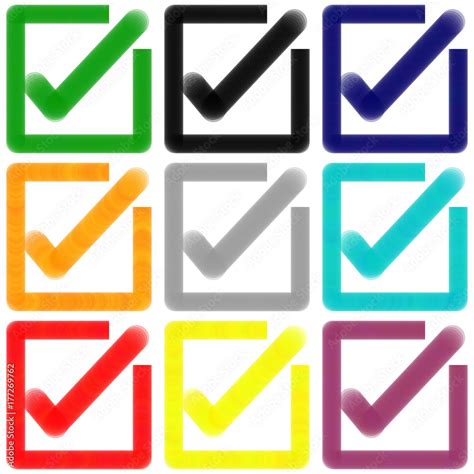 Coloured Tick Boxes Stock Illustration Adobe Stock