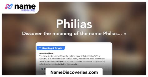 Philias Name Meaning And Origin