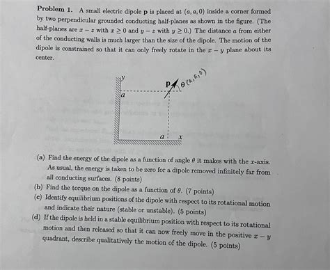 Solved Problem 1 A Small Electric Dipole P Is Placed At