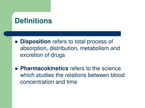 Ppt The Disposition Of Drugs Powerpoint Presentation Free Download