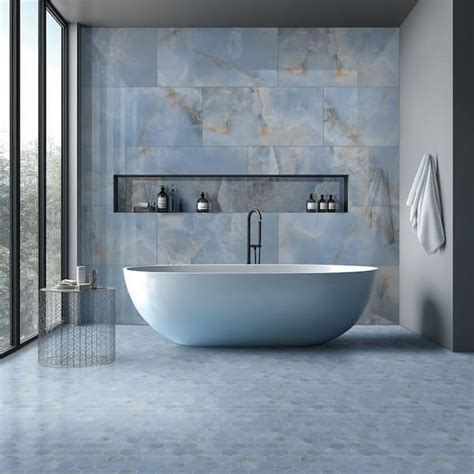 Blue Hexagon Tile The Home Depot