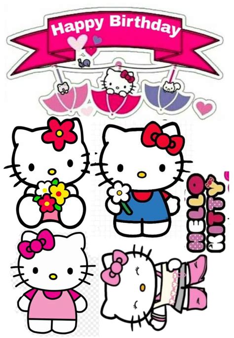 Hello Kitty In 2025 Hello Kitty Birthday Cake Topper Printable Kitty