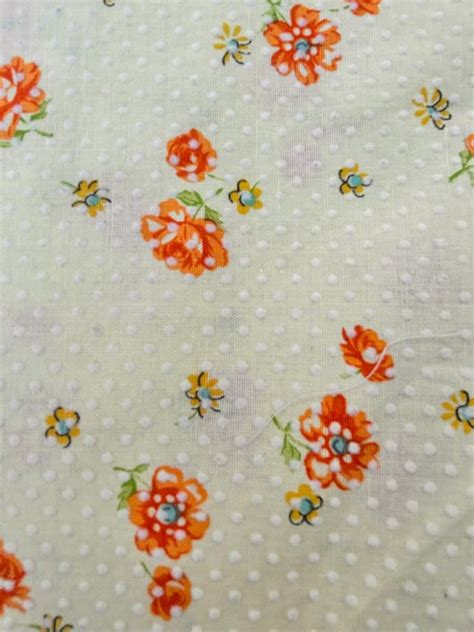 Vintage Dotted Swiss Switzerland Dots Floral Cotton Fabric White Dots