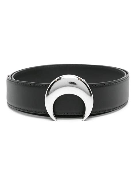 Marine Serre Moon Buckle Leather Belt Black Farfetch Uk