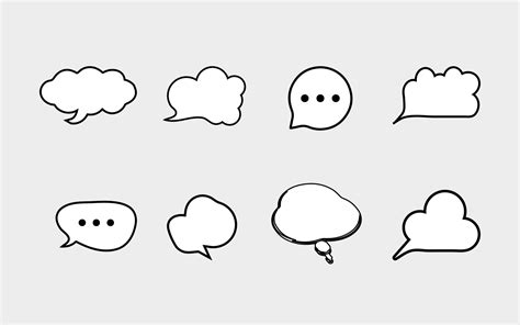 Free Vector Cute Chat Bubble Doodle Set 29784653 Vector Art At Vecteezy