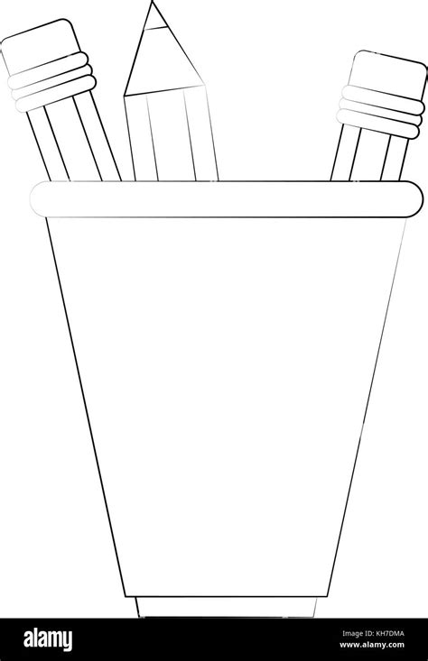 Marker And Pencil In Cup Stock Vector Image And Art Alamy