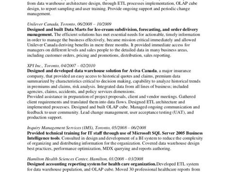 Sample Resume For Data Warehouse Analyst Olga Klimova Data Warehouse Resume Williamson