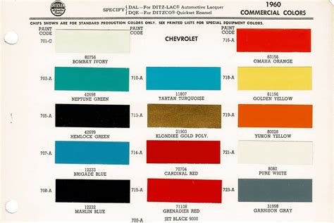 1960 Chevy Pickup Colors