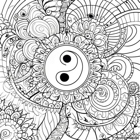 Yin Yang Mandala Coloring Page Coloring