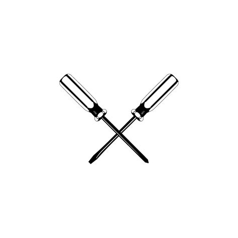 Pair Of The Plus Or Positive And Minus Or Negative Screwdriver Silhouette Can Use For Art