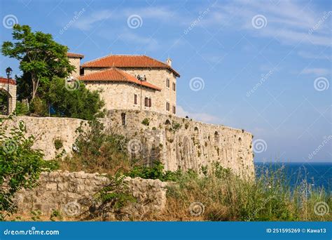 Architektur Der Altstadt Von Ulcinj In Montenegro Stockbild Bild Von